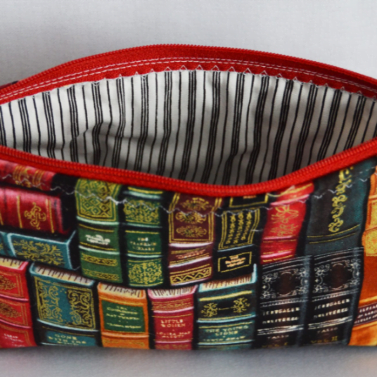 Library Books Zipper Pouch ~ Seams Original